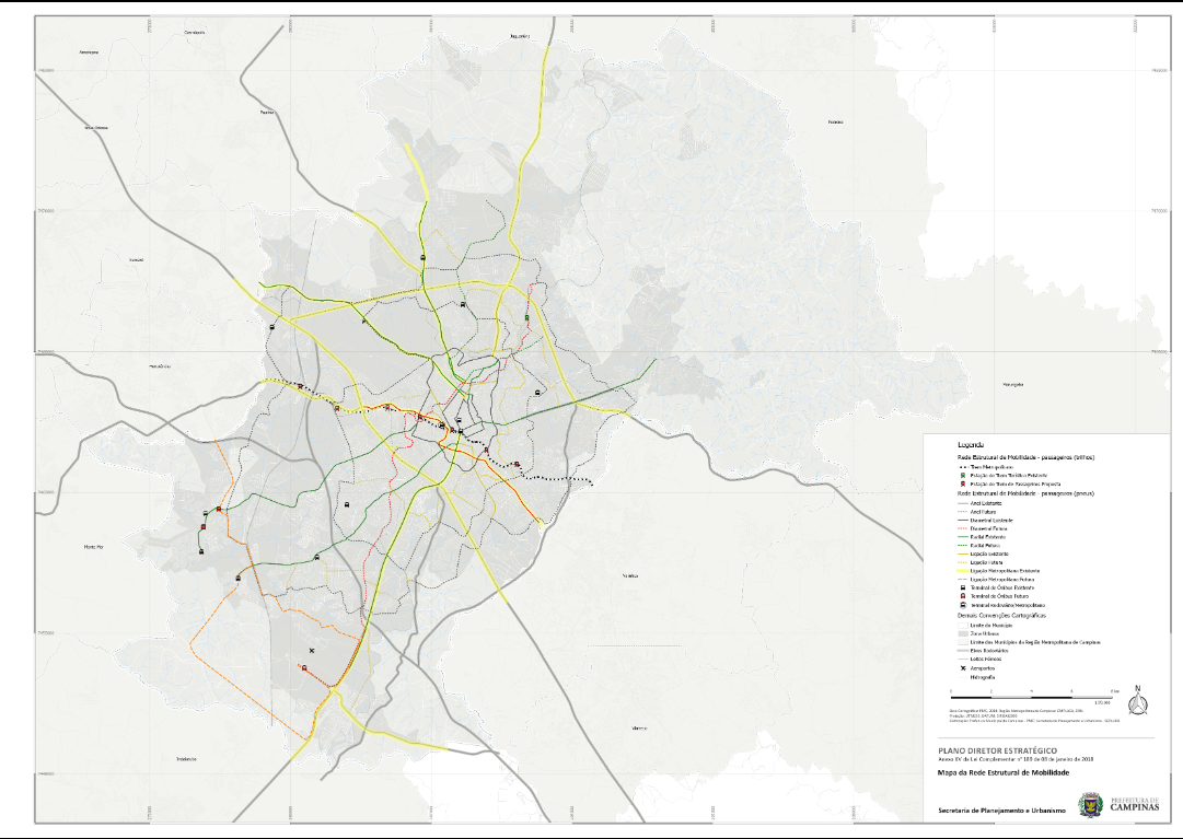 Mapa da Rede Estrutural de Mobilidade de Campinas – Coleções