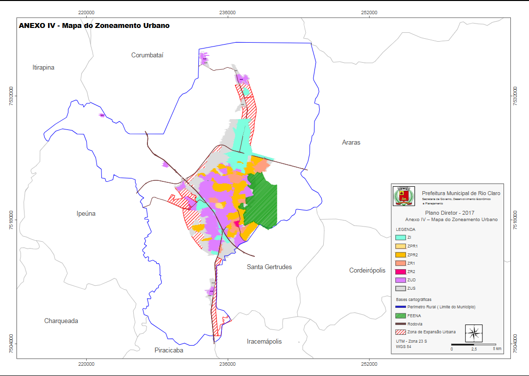 Mapa do Zoneamento Urbano de Rio Claro – Coleções