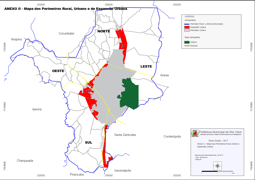 Mapa dos Perímetros Rural, Urbano e de Expansão Urbana de Rio Claro ...